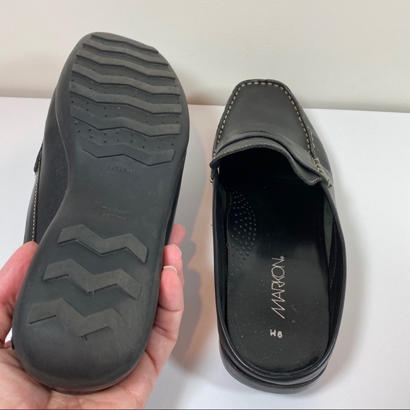 Markon | Shoes | Markon Black Leather Loafers Mules | Poshmark